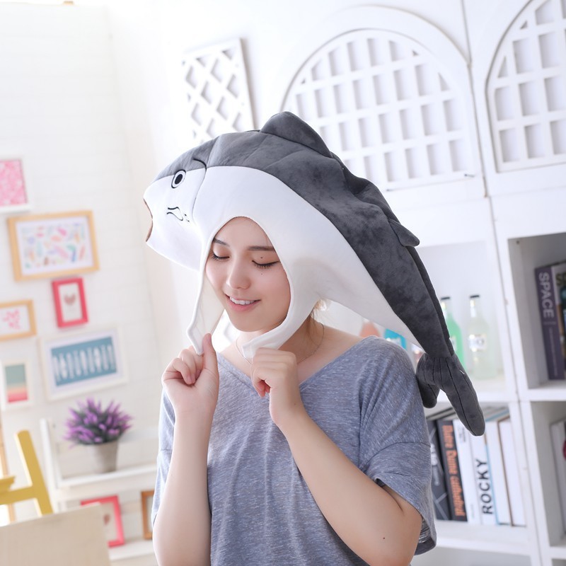 Fancy hood/funny plush salted fish hood/salted fish hat/photo props ...