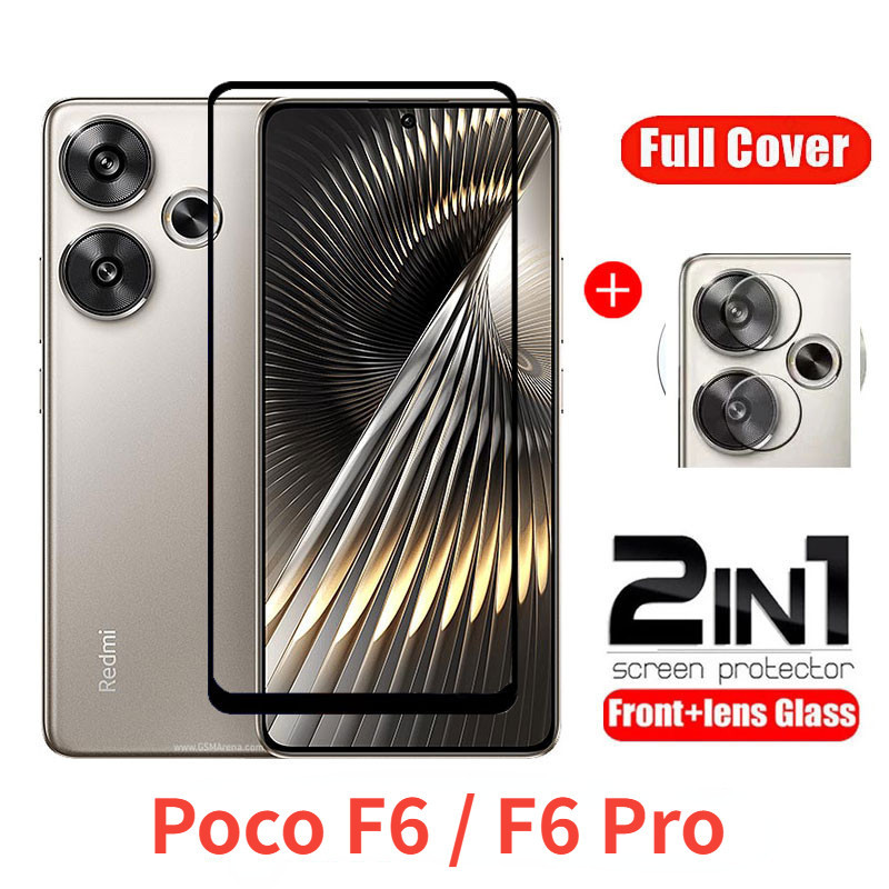2in1 Tempered Glass Film For xiaomi poco F6 5G F6pro 2024 transparent ...