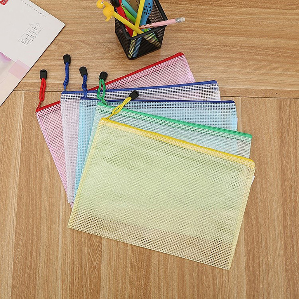 B4/A5/A6 Mesh Pen Bag Transparent Waterproof Zipper Bag Plastic ...