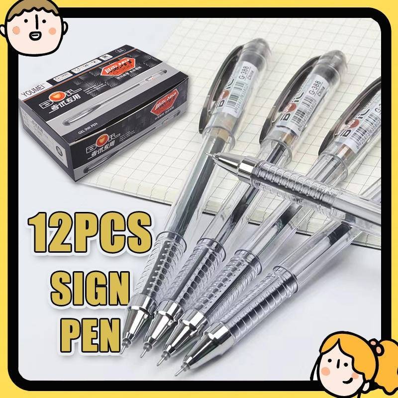 12pcs/box 0.5mm Sign Pens Student Writing BallPen Office Black Neutral ...