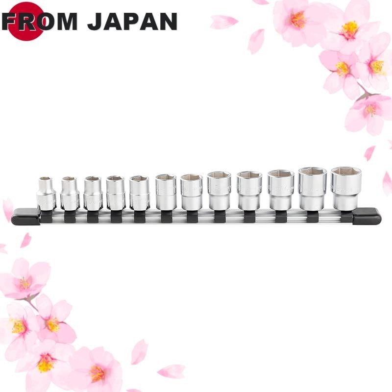 TONE Socket Set (6-sided with holder) HS312, Drive size 9.5mm (3/8 ...