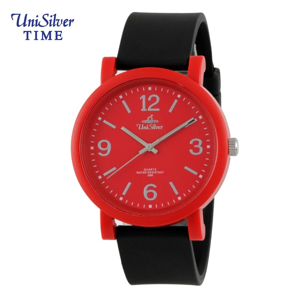 UniSilver TIME Men's Analog Black/Red Rubber KW4078-1003 Watch | Shopee ...