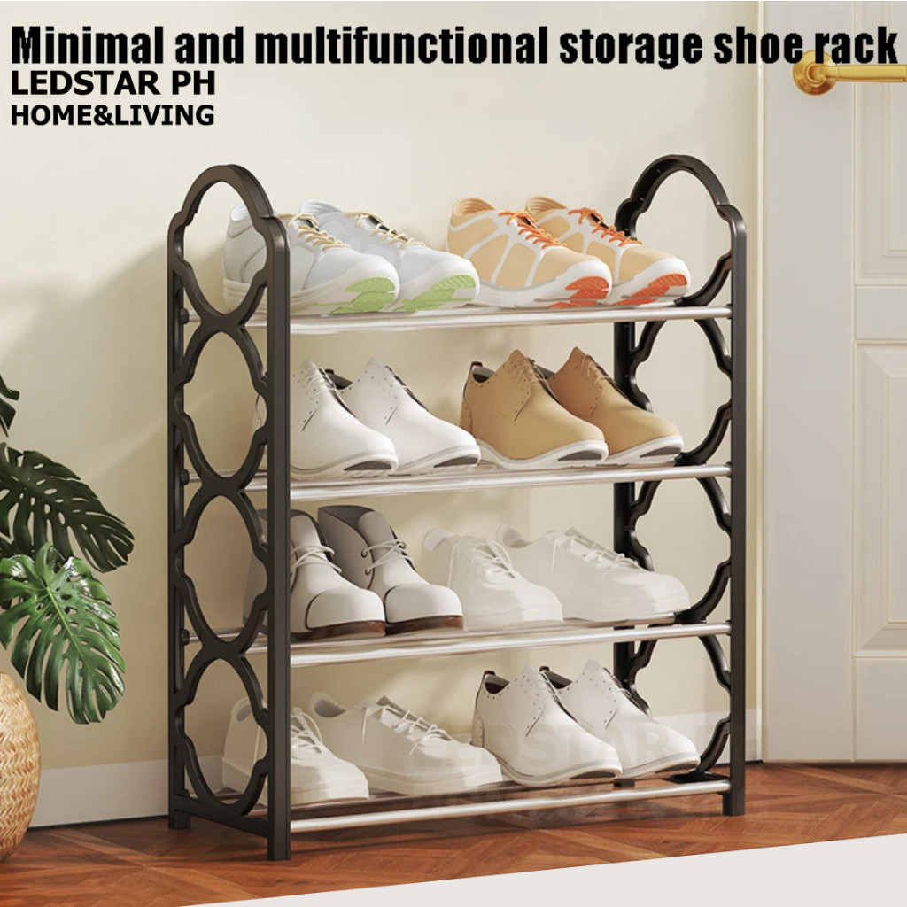 5 Layer foldable Shoes Rack Tier Colored Stackable Stainless steel ...