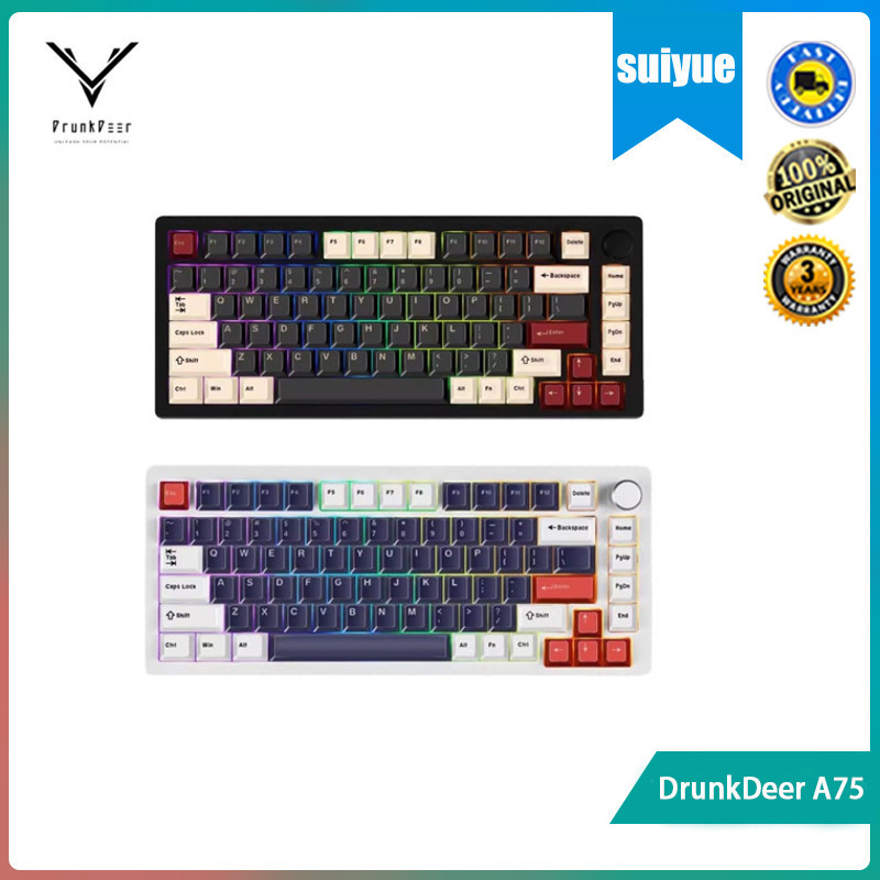 DrunkDeer A75 mechanical keyboard with cable adjustable key range magnetic switch, RGB backlight ...