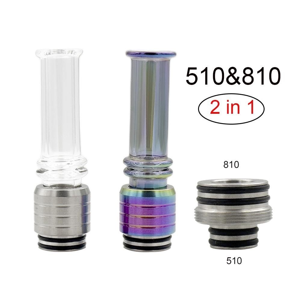 Long Glass Drip 2 in 1 810 510 Thread Adapter Screw Stainless Steel DIY ...