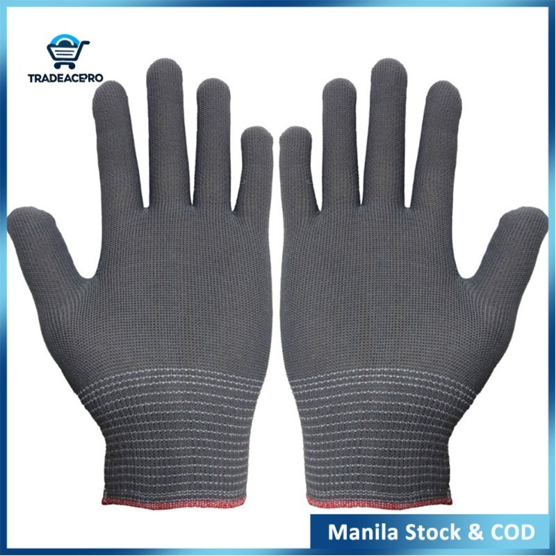 12Pair Nylon Anti Static ESD Electronic Working Gloves Top Fit Gloves ...