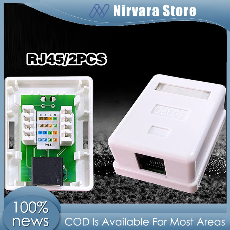 2pcs Single Port Cat6 Modular Box Wall Surface Mount Compact Box RJ45 ...
