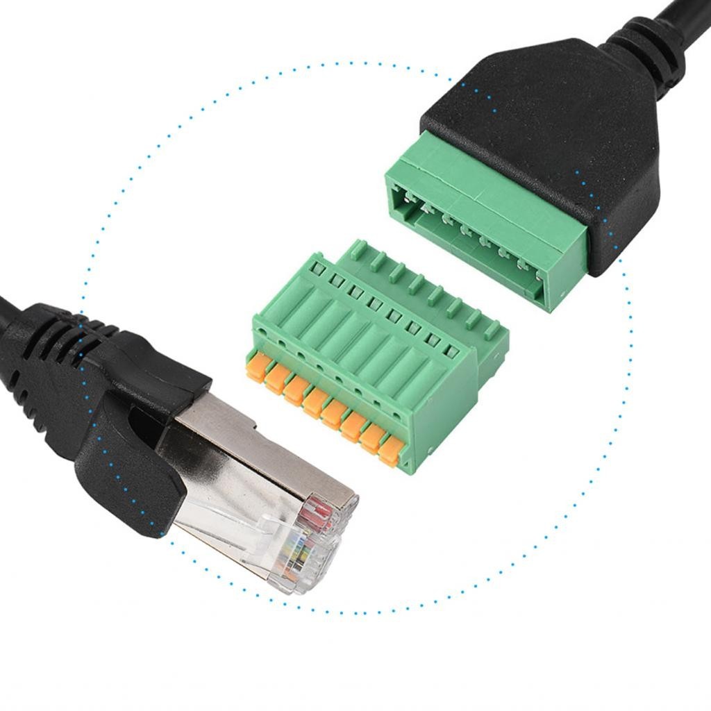 Bamaxis Terminal Block Adapter RJ45 Male To 8 Pin Spring Connector ...