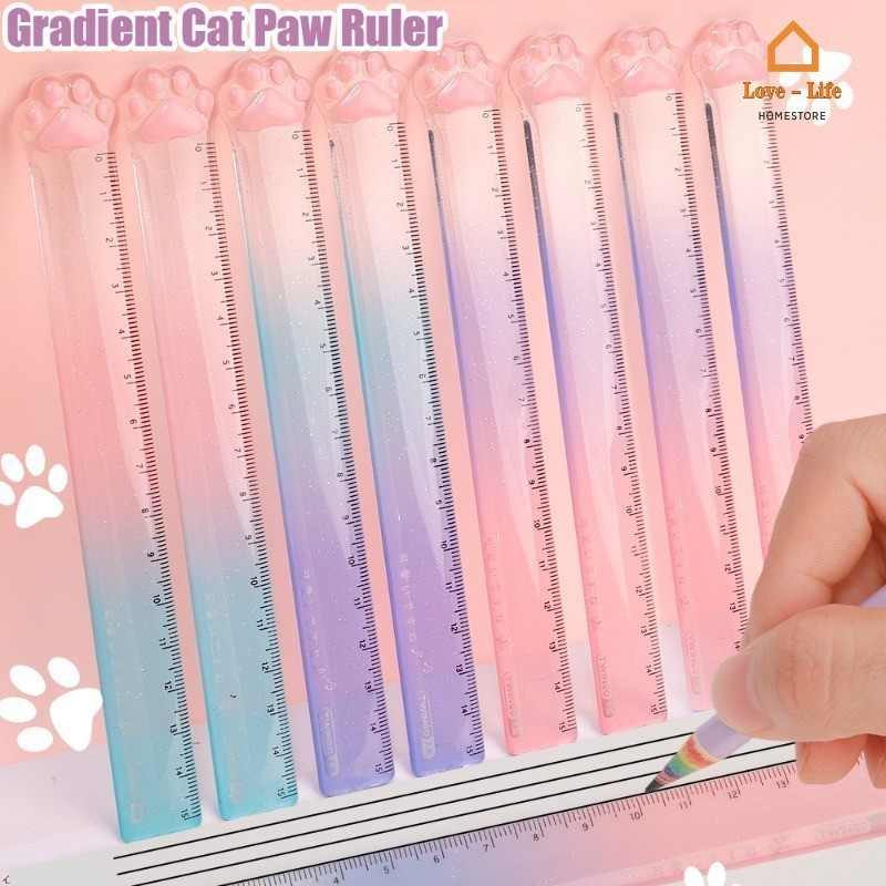 Cat Paw Shape Gradient Color Ruler - School Student Math Learning ...