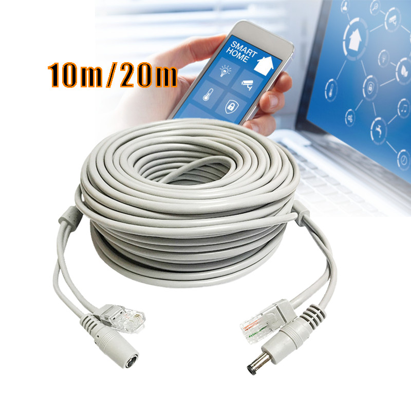 10m/20m 2-In-1 Connector Cctv Cable 4-Core Network Power Monitoring ...