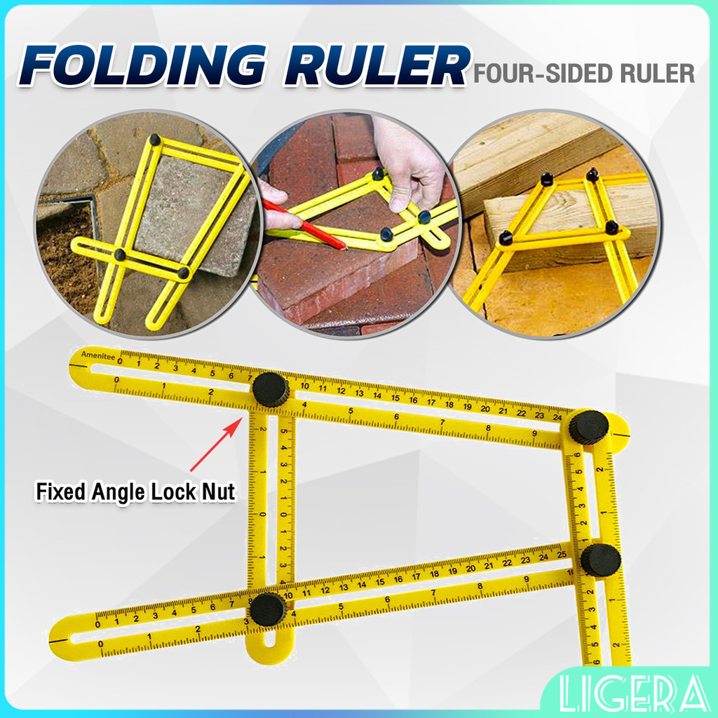 LIGERA Angle Ruler Tool Multi Angle Four-fold Template Folding Ruler ...