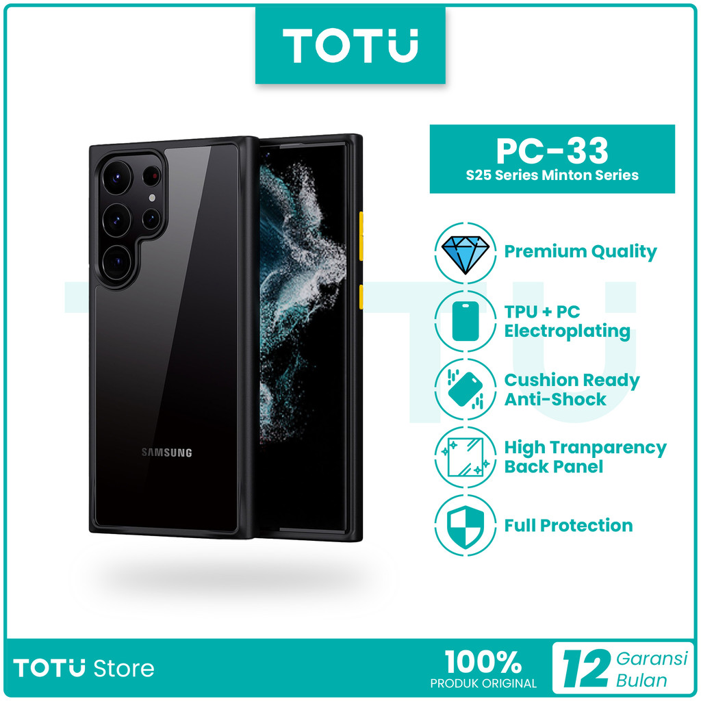 Totu Case Samsung S25/S25 Plus/S25 Ultra Hybrid PC Armor Case Black ...