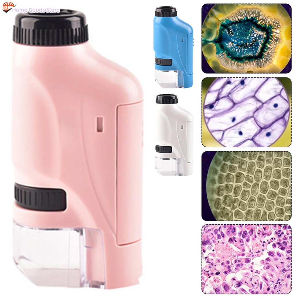 60-120x Electric Mini Pocket Microscope with LED Light Children ...