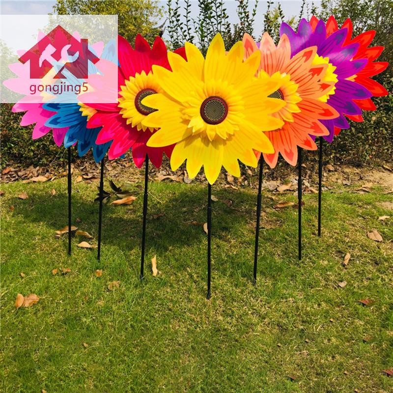 IGO 1 Piece Sunflower Windmill Outdoor Party Garden Yard Decor Rotating ...