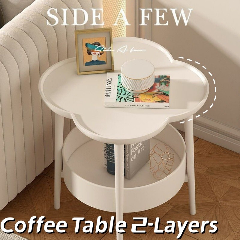 Creative Flower Coffee Table Storage Shelf Rack Bedroom Side Double ...