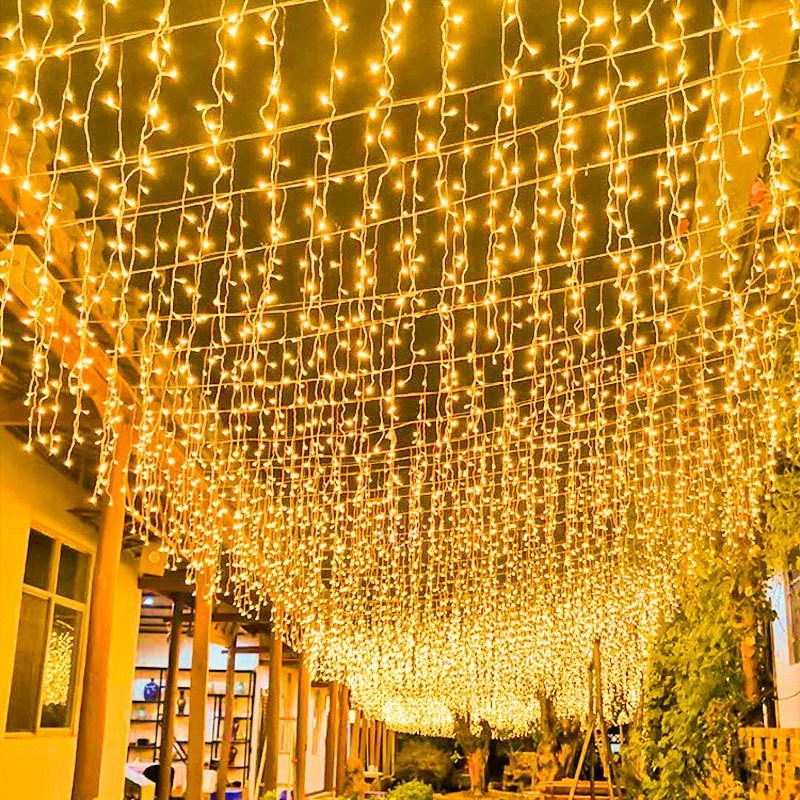 READY STOCK Lampu Raya LED Icicle Curtain Light 4M /5M LED Waterproof 8 Modes Fairy Curtain ...