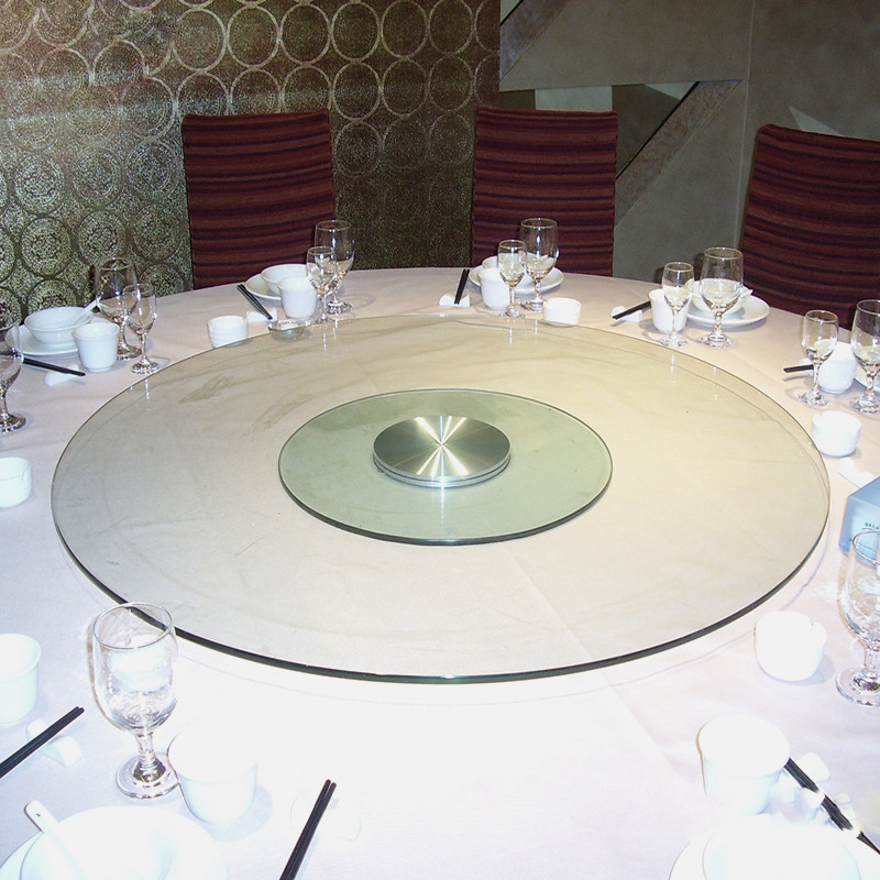 Hotel Dining Table in Dining Room Turntable Toughened Glass Turntable ...