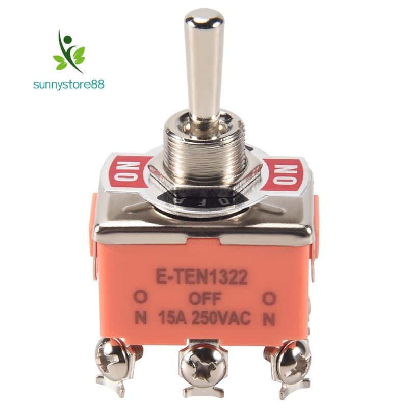 AC 250V 15A Latching 3 Way On-Off-On Single Pole Double Throw Toggle ...