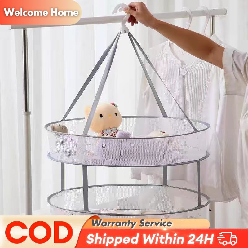 Folding Mesh Clothes Hanging Dryer Sweater Drying Rack Lay fold Flat ...