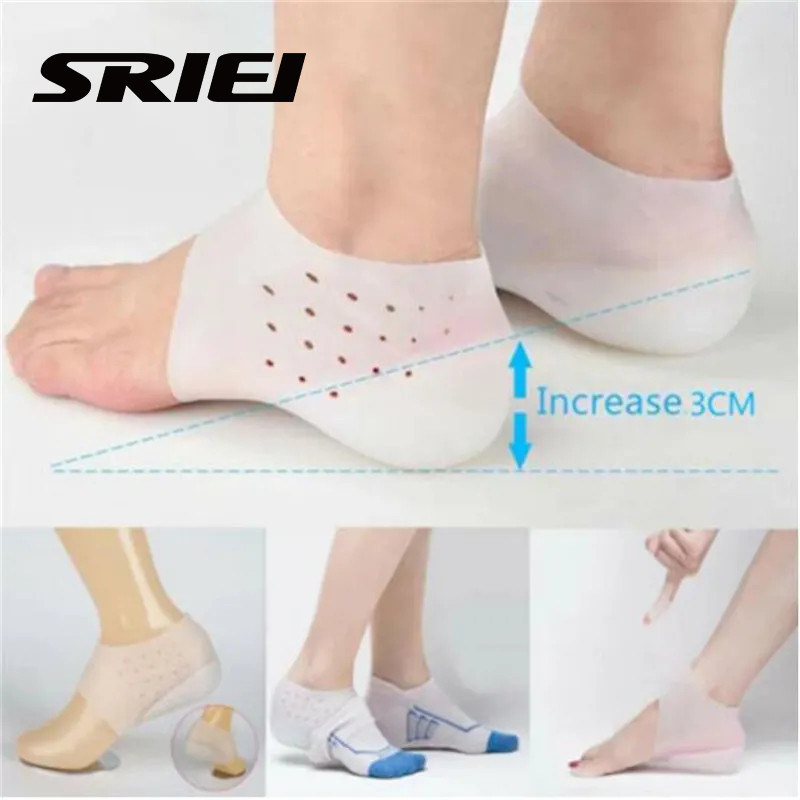 SRIEI 1 Pair 6cm Invisible Height Increase Insole Silicone Silicone ...