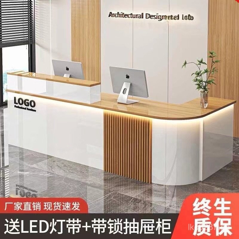 Institutional Lacquered New Chinese Style Cashier Counter Rounded Front ...