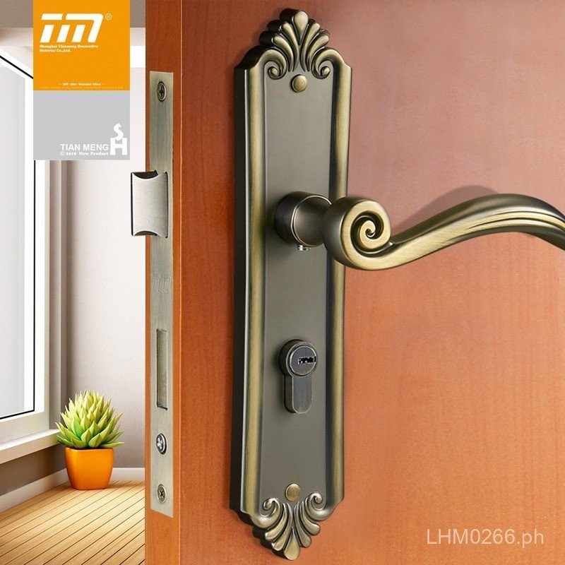 Universal Household Bedroom Door Lock Entry Antique Bronze Wooden Door ...