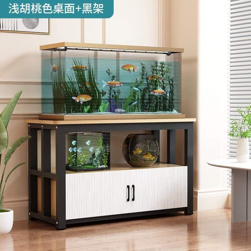 Custom Small Fish Tank Home Shelf Storage Cabinet2024Simple Living Room ...