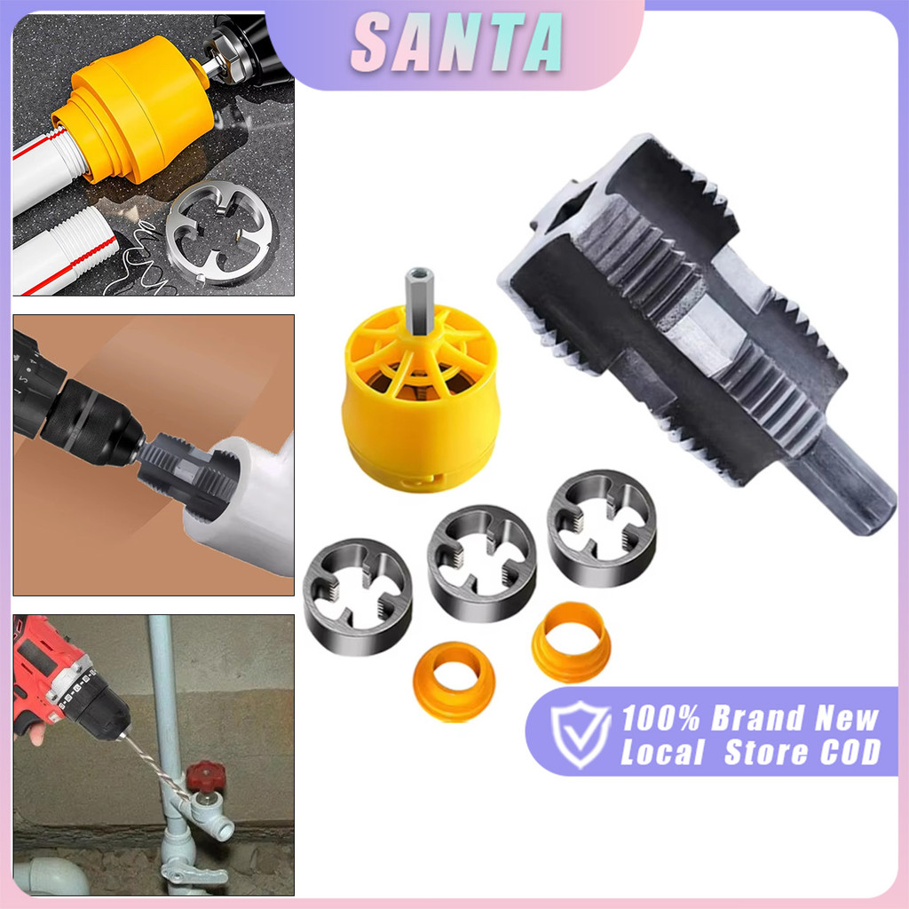 PVC Pipe Threader Water Pipe Inner Hole Drill 1/2Inch 1Inch Dies Pipe ...