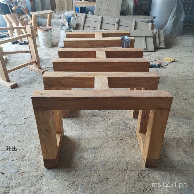 Leg Table Leg I-shaped Frame Table Leg Old Elm Wood Household Support ...