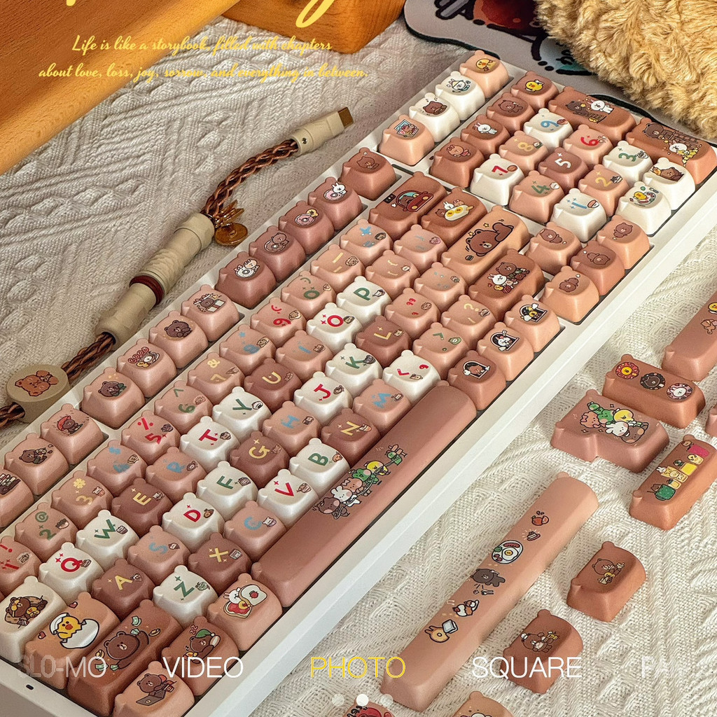Line Friends Brown Bear Cony Keycap Theme Cherry/MDA Profile PBT Five ...