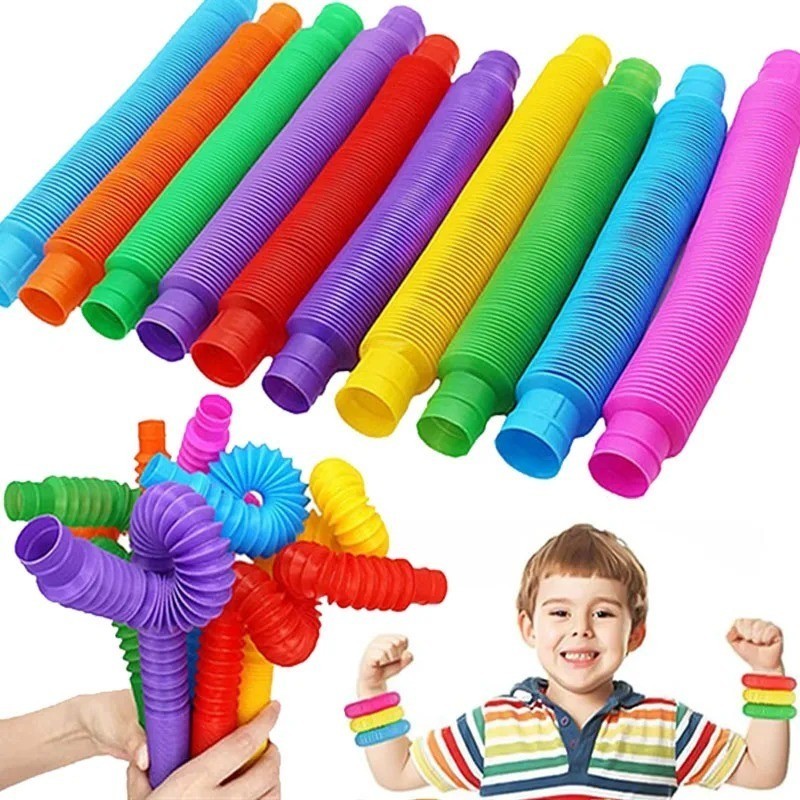 DIY Pop Tube Telescopic Bellows Sensory Fidget Toy Children ...