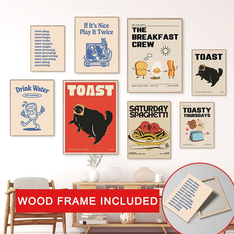 （With Frame）Music Groovy Record Player Get This Bread Drink Water Self ...