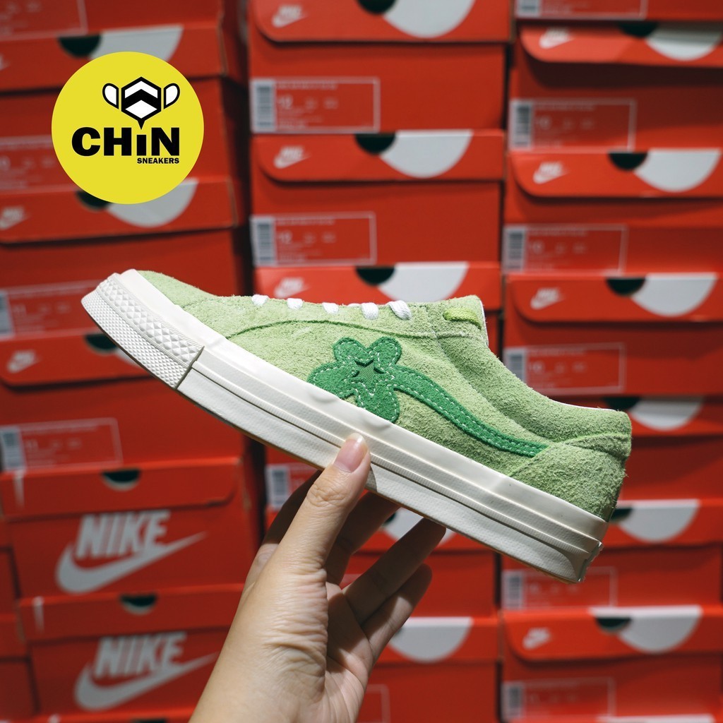 Converse x GOLF LE FLEUR ONE STAR Green Suede Flower Joint Limited ...