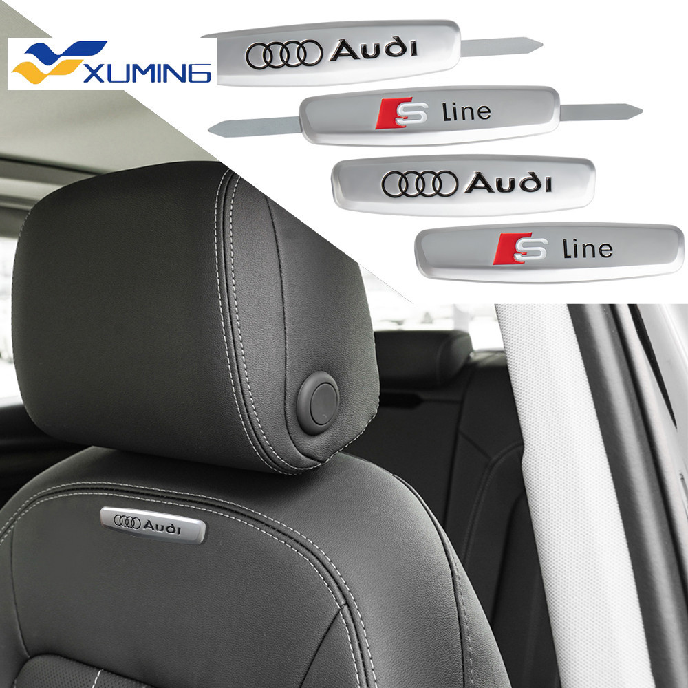 XM-Car Chairs Seat Badge Sticker Auto Center Console Seat Emblem for Audi SLINE A3 8P S3 8V A4 ...