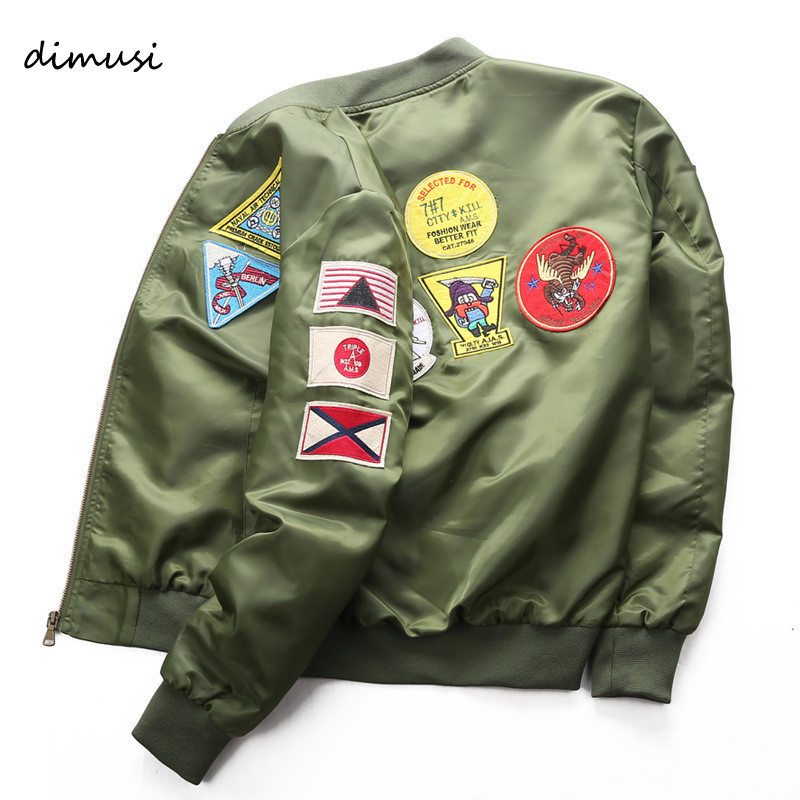 DIMUSI Bomber Jacket Mens Ma-1 Flight Jacket Pilot Air Force Male Ma1 ...