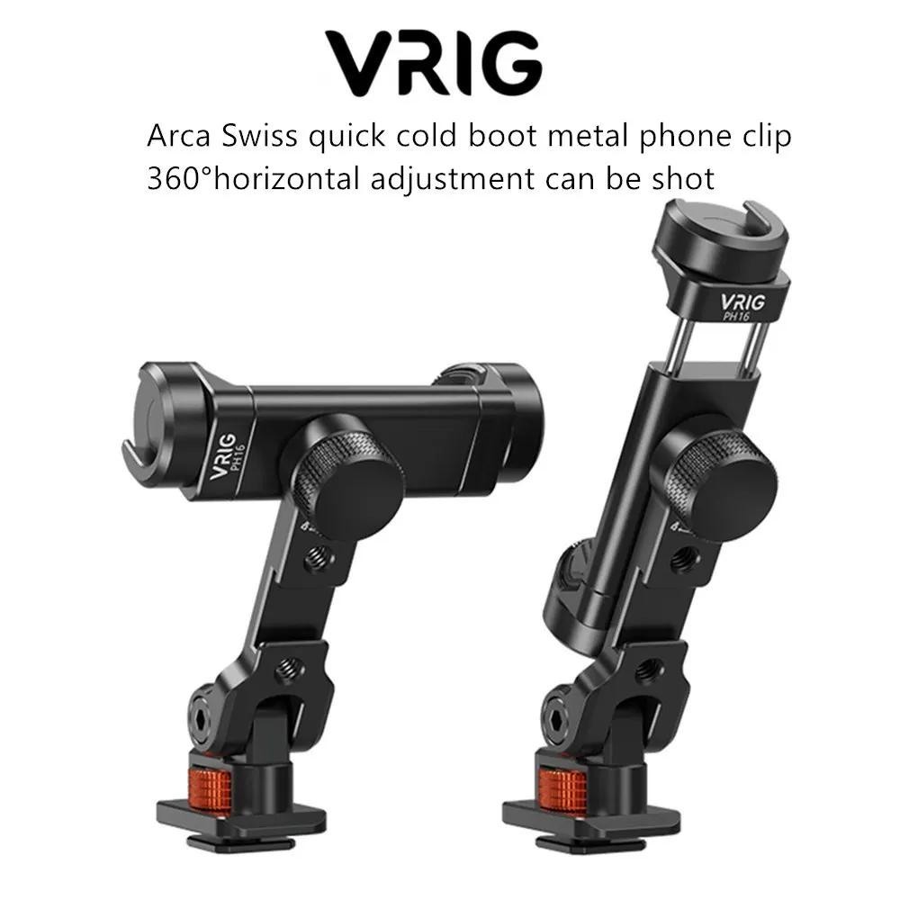 VRIG 360 Rotate Metal Phone Tripod Mount W Arca Cold Shoe Phone Holder ...