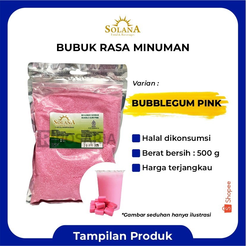 Pink BUBBLE GUM Flavor Powder, Contemporary Premium SOLANA Brand ...