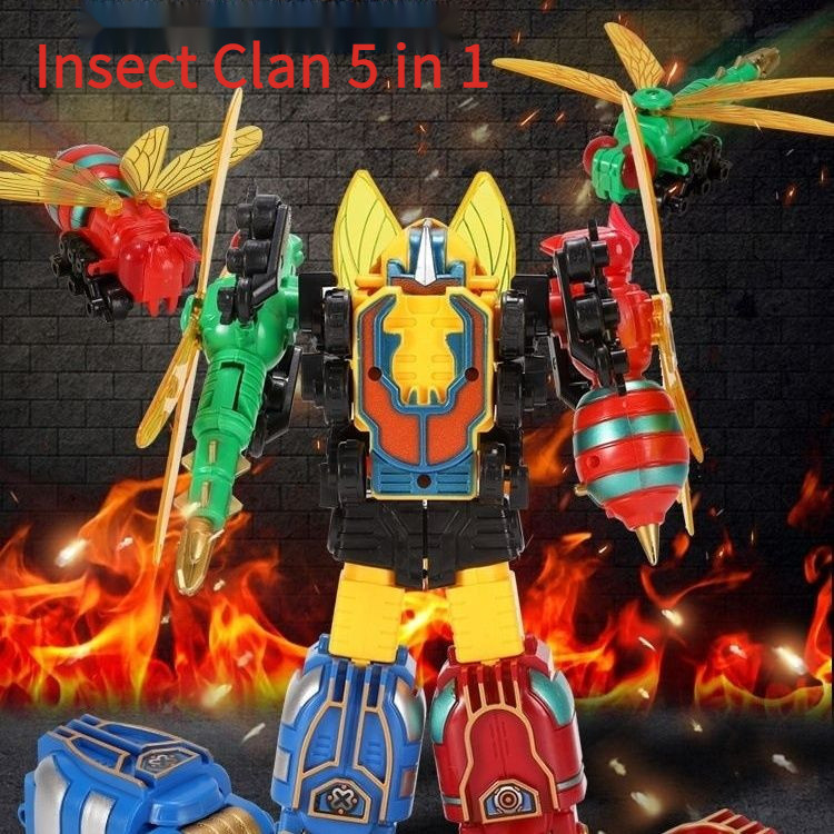 Boys Combined Toys Two-in-One Variety Modeling Insect King Kong Five-in ...