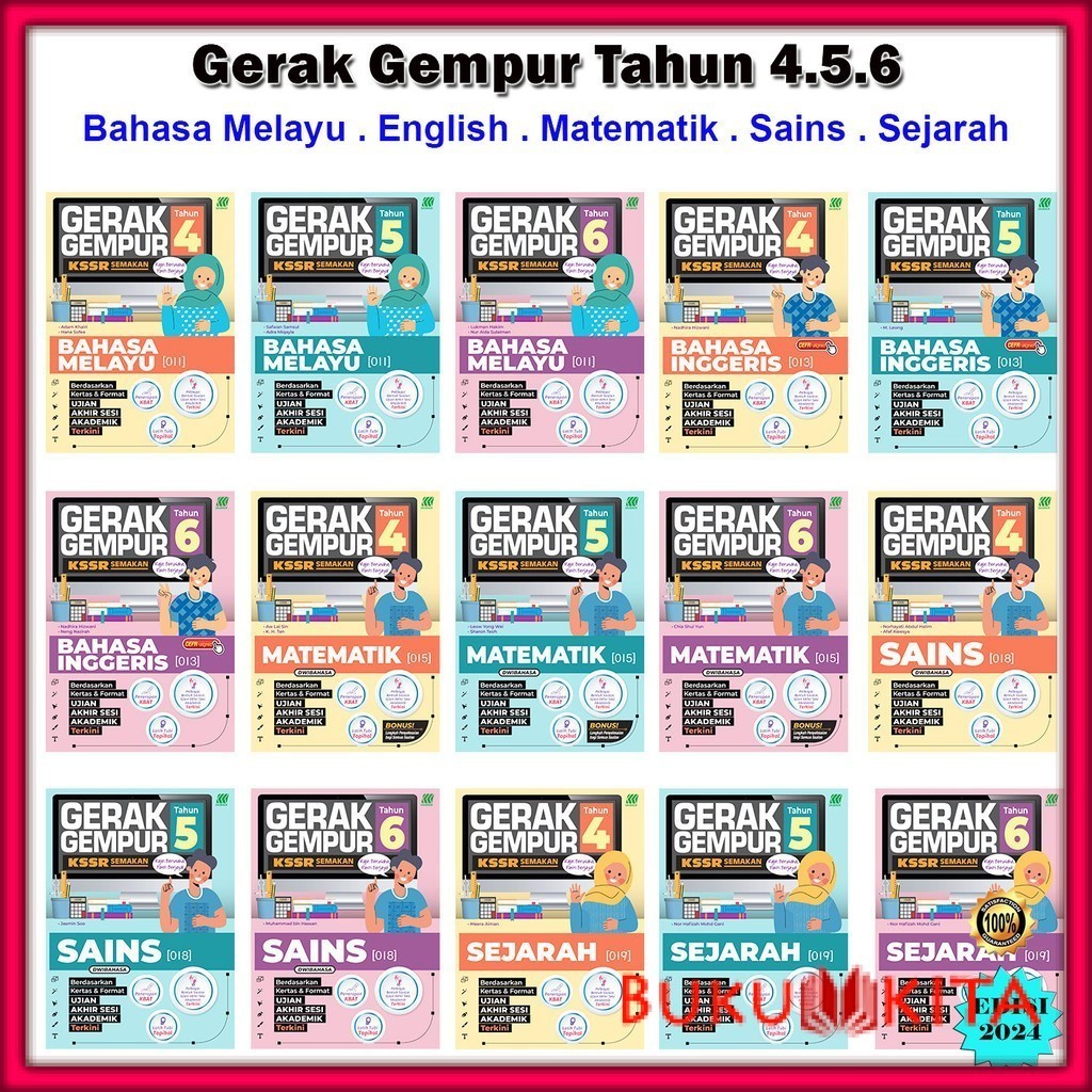 Exercise Book: Combat Movement Year 4 / 5 / 6 Edition 2024 - B.Malay / B.English / Mathematics ...