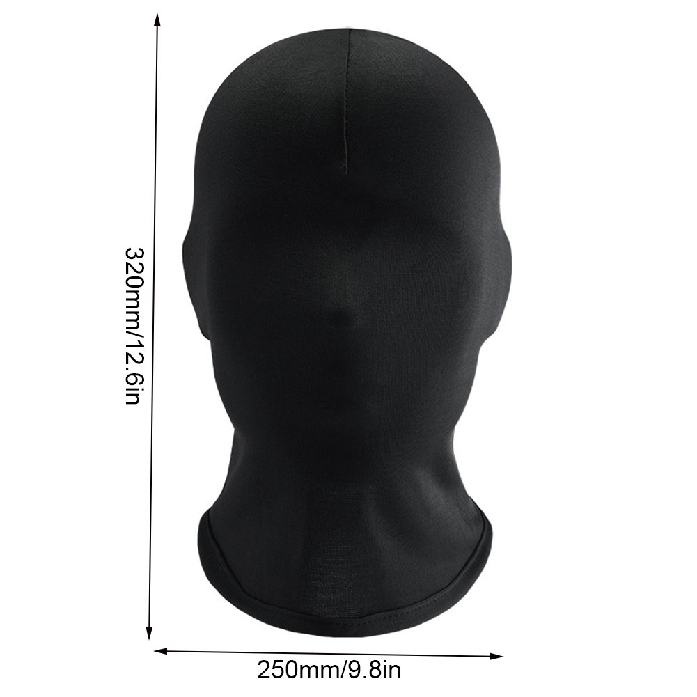 Black No Hole Full Face Cover Hat Ice Silk Fabric Headgear Role Play ...