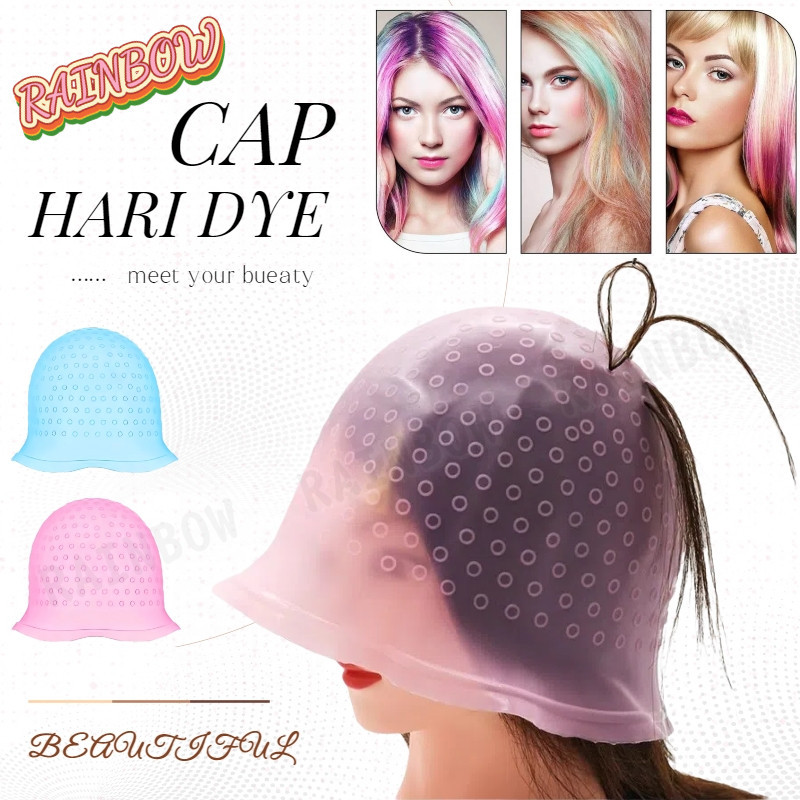 Salon Dye Silicone Cap Hair Barber Coloring Highlighting Hat Rubber ...