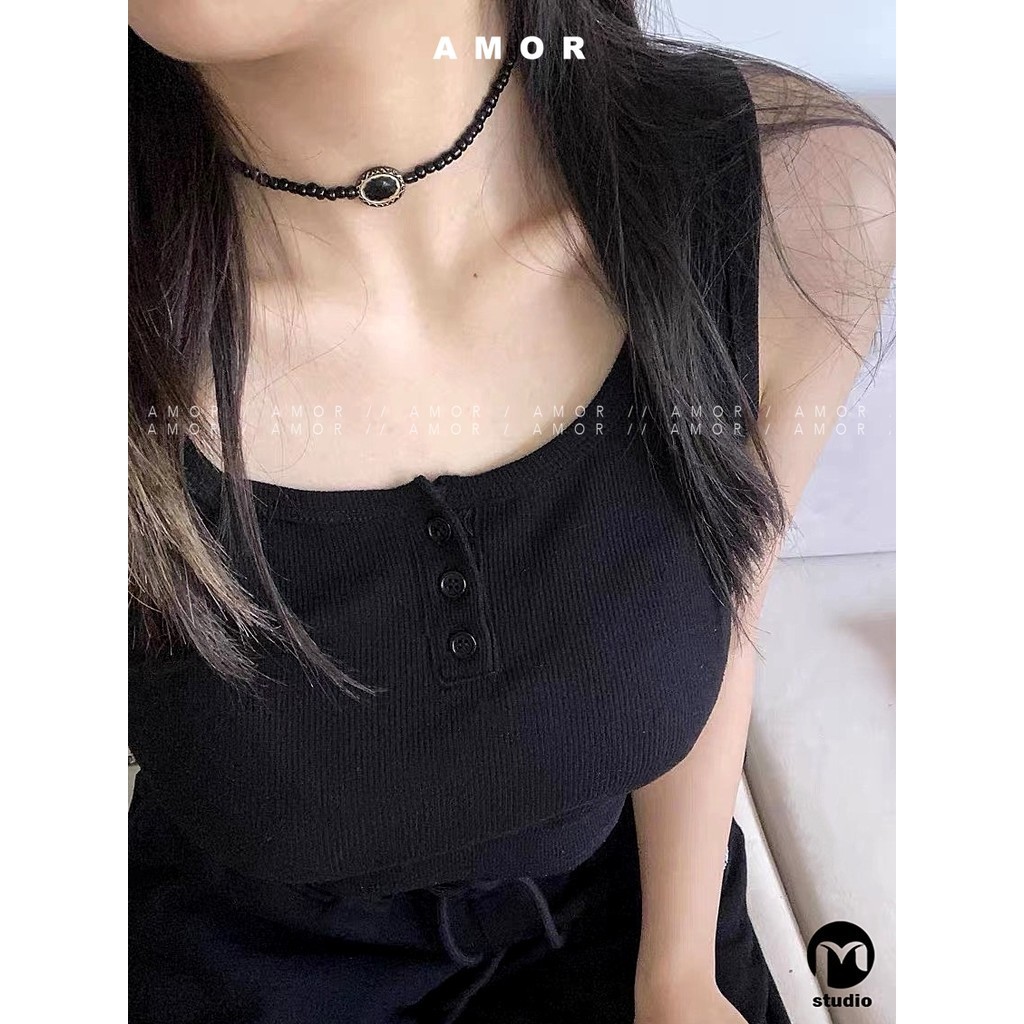 Retro style Black golden Bead string choker female Niche design ...