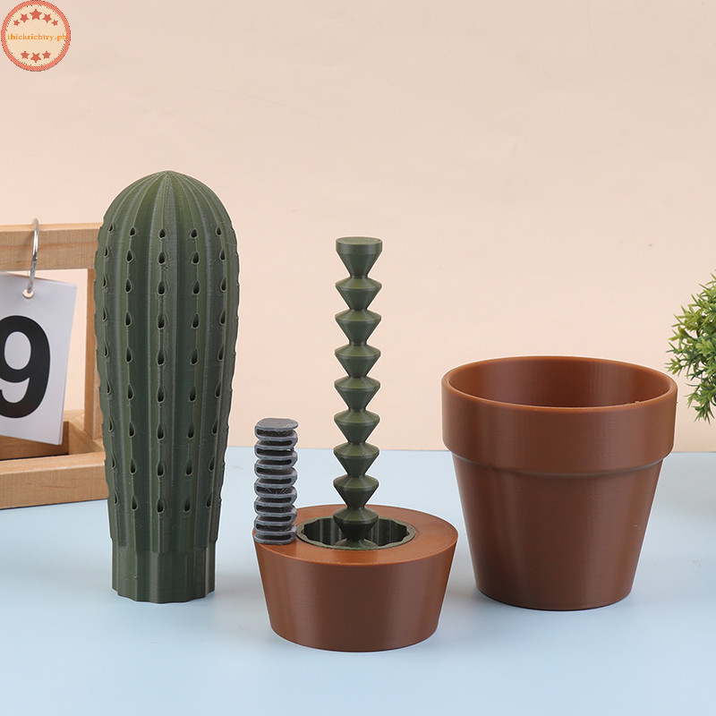 RICHTRY 3D Printed Cactus Toothpick Dispenser House Plant Cacti House ...