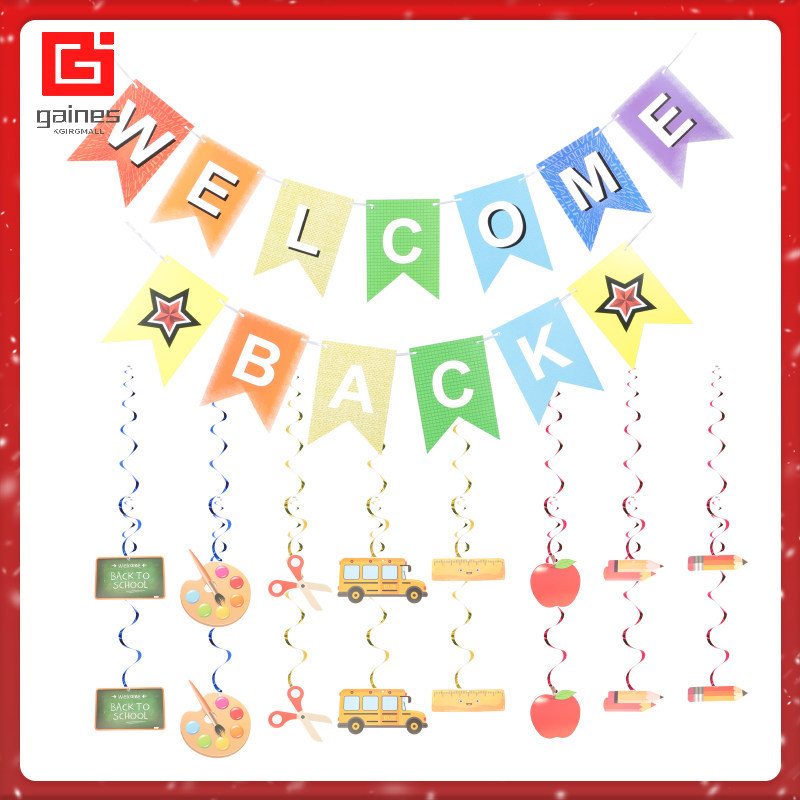 Party Scene Props Welcome Banners Back to School Pendant Ceiling ...