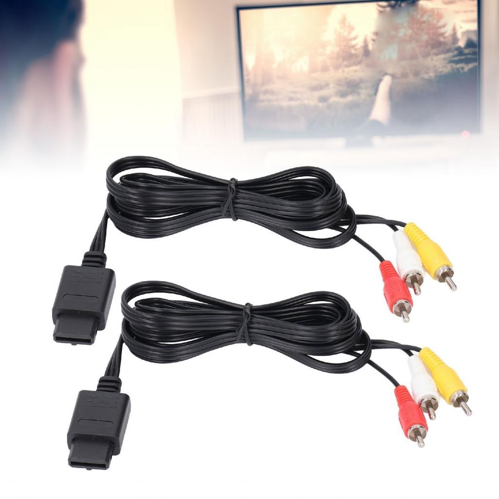 Soxii 2PCS AV Cable Color Coded 5.9ft Sound Video Composite For N64 BUN ...