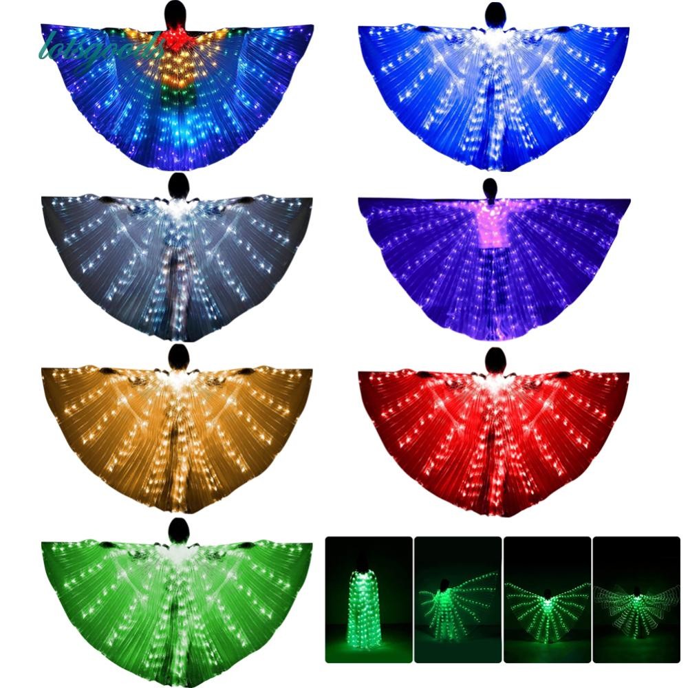 Belly Dance Glow Angel Dance Wing with Sticks LED Isis Wing for Adults ...