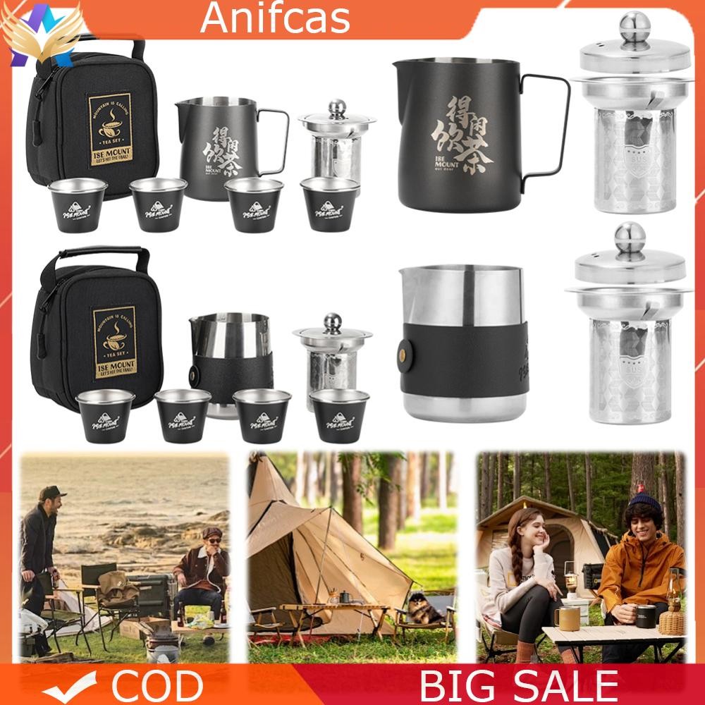 Camping Tea Set Stainless Steel Heat Resistant Teapot Cup Set for ...