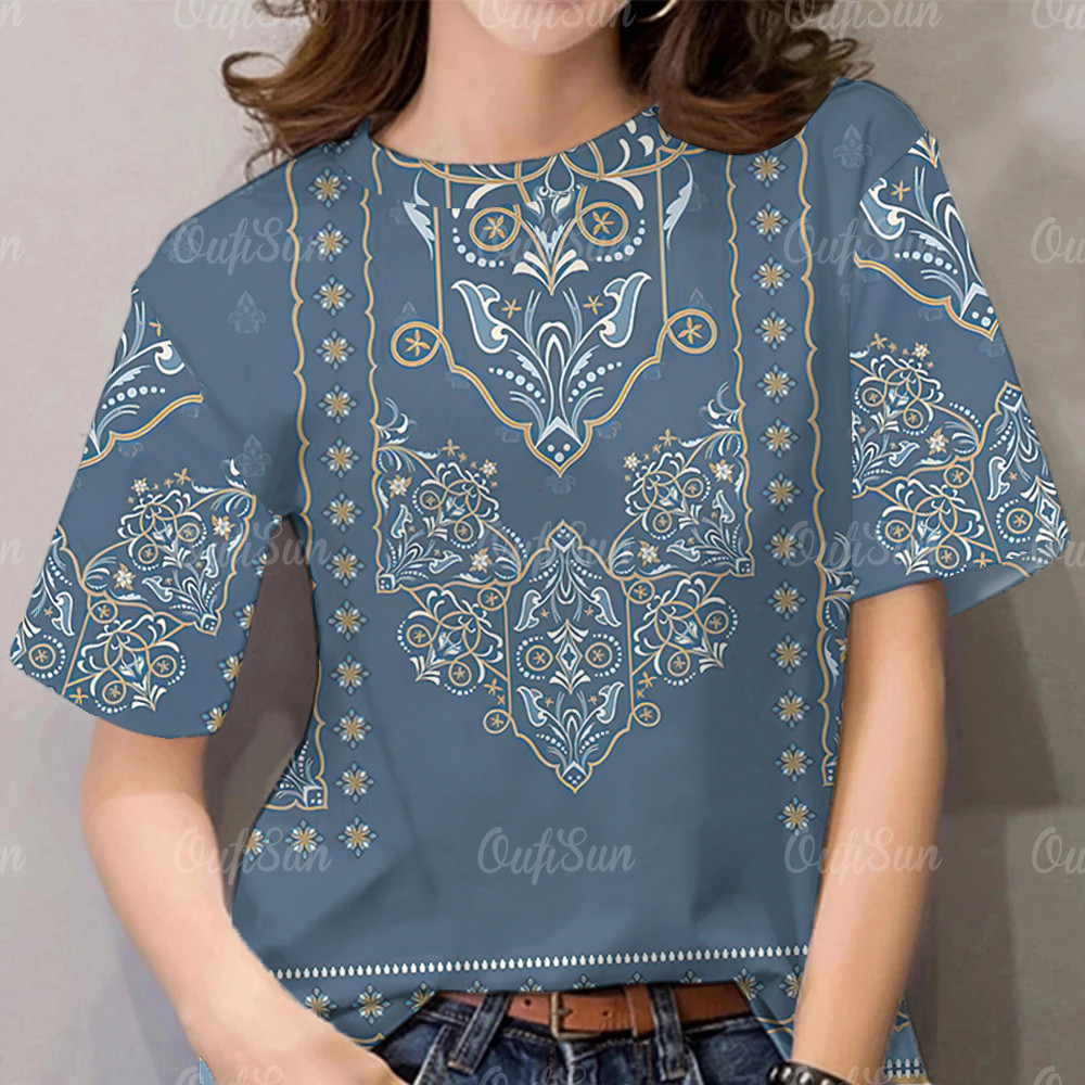 Asean Attire For Women, National Style Short -Sleeved T Shirt For Woman ...