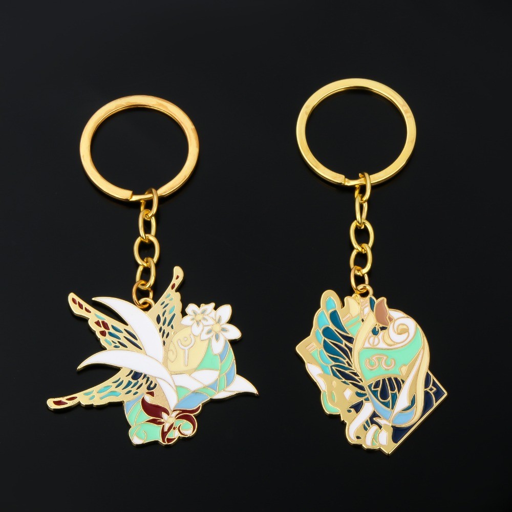 Game Final Fantasy Peripheral Pink Peacock Keychains Butterfly Plant ...