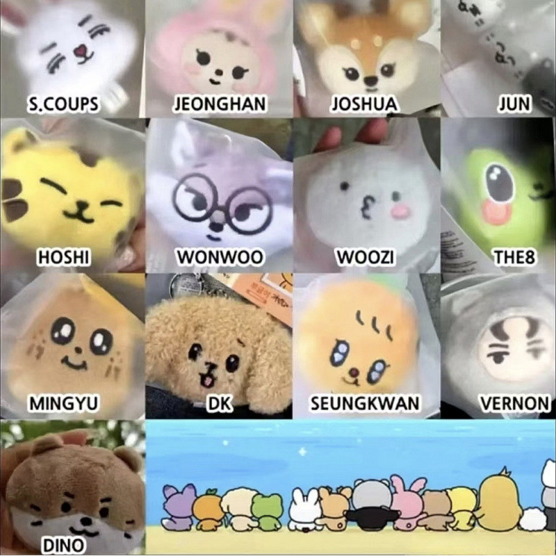 Kpop SEVENTEEN Members Animal Plush Doll｜SVT Idol Bag Charm & Car ...